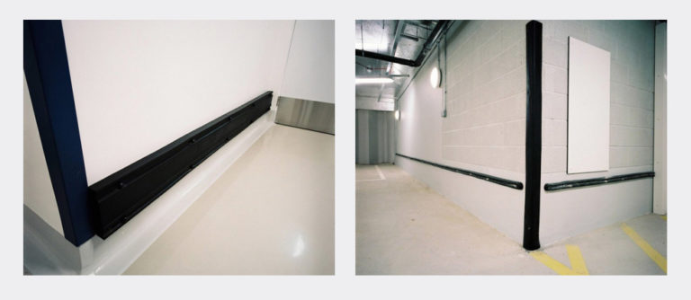 CRASH RAILS - BUMP RAILS: Acrovyn, Stainless Steel, Rubber, Wood