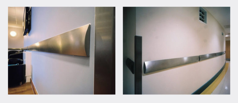 CRASH RAILS - BUMP RAILS: Acrovyn, Stainless Steel, Rubber, Wood