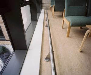 CRASH RAILS - BUMP RAILS: Acrovyn, Stainless Steel, Rubber, Wood