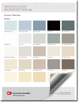 Acrovyn Solid Colours - ABS West